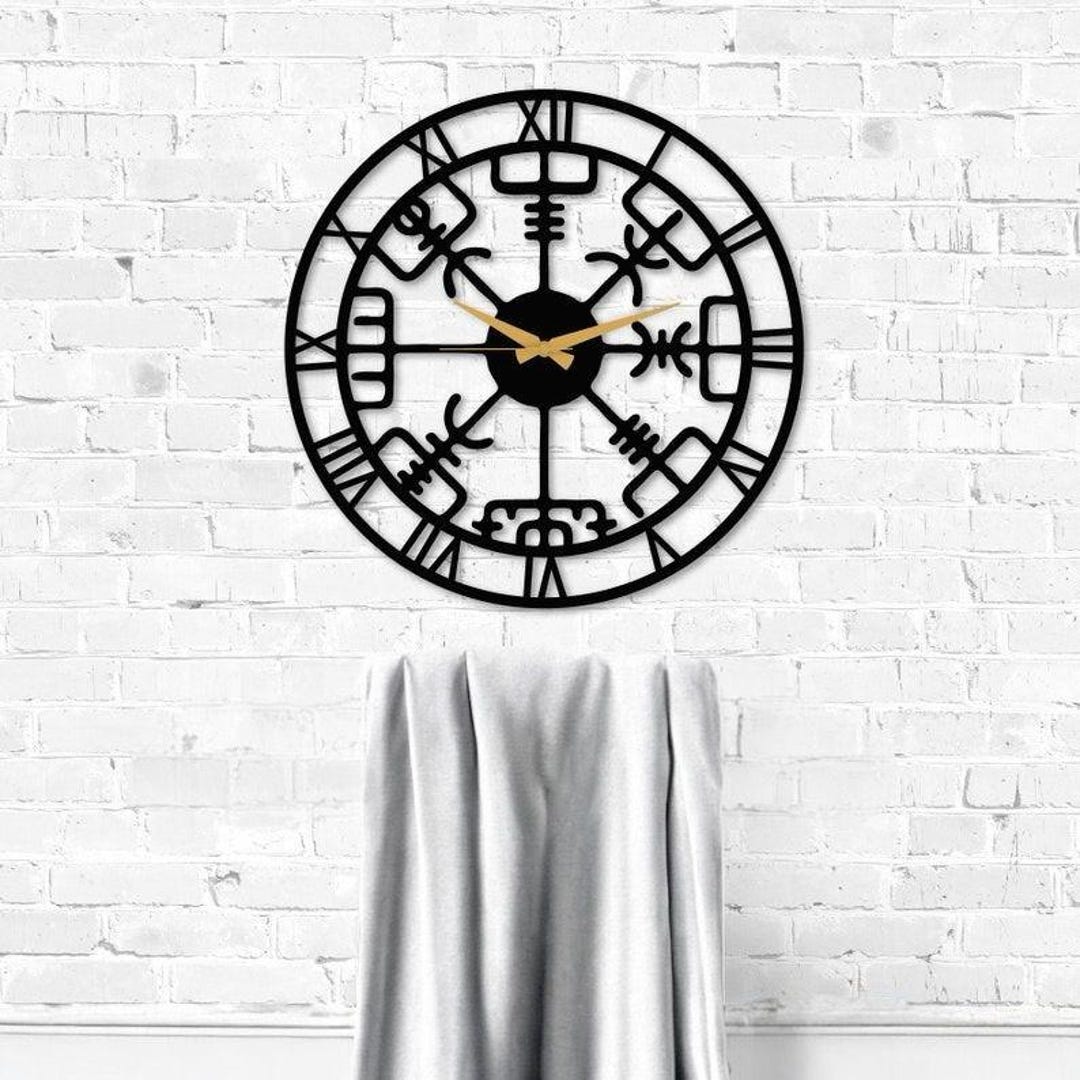 Vegvisir Metal Wall Clock, Sturdy Iron Sheet, Vikings Wall Art, Viking ...
