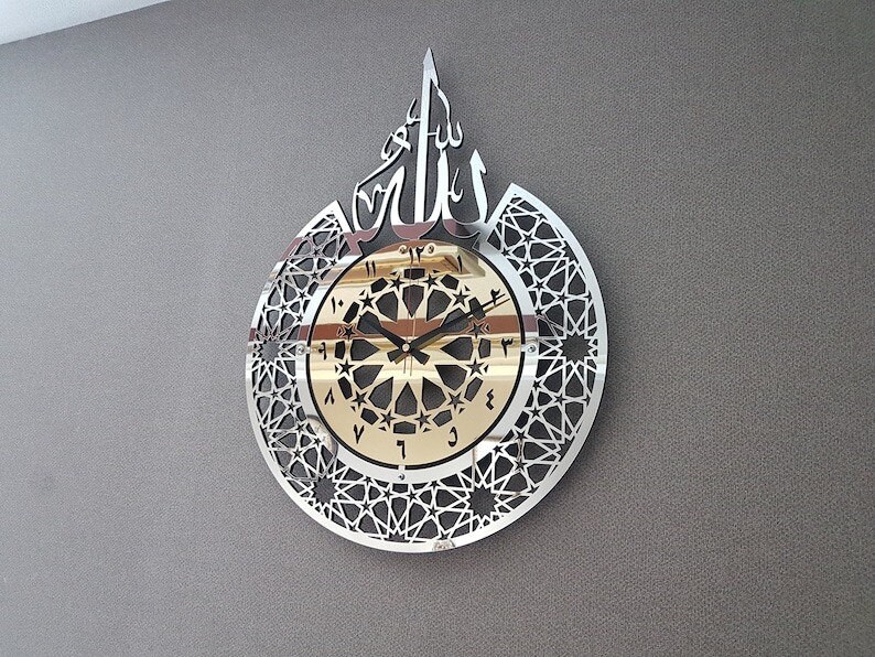 Islamic Wall Clock, Islamic Wall Art, Islamic Home Decor, Islamic Gifts ...