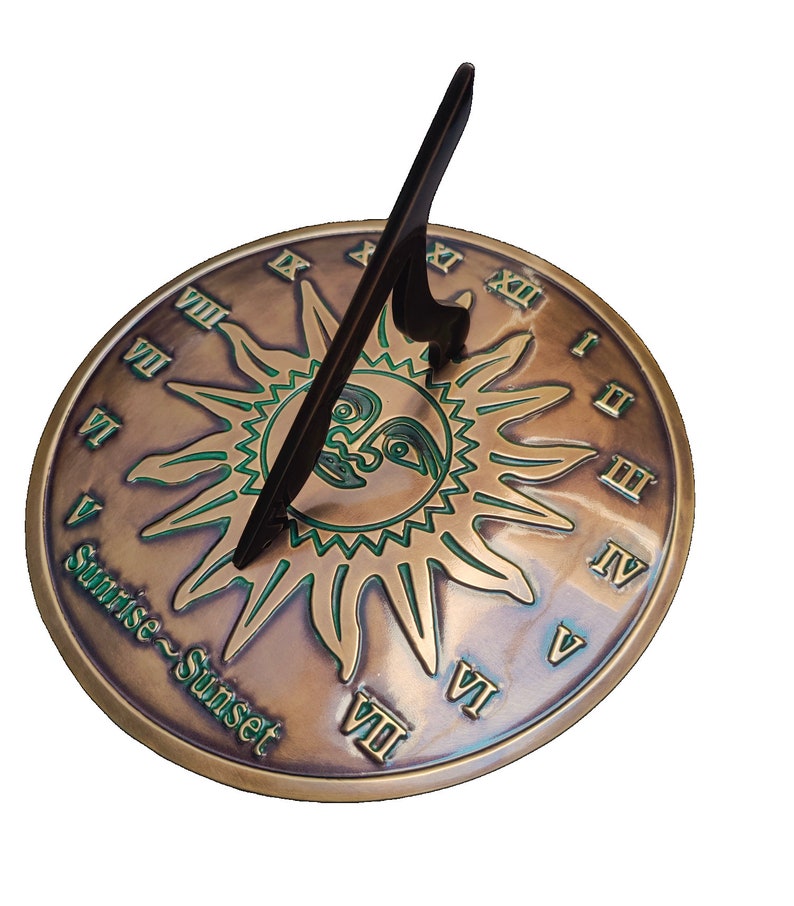 HANDMADE Sunset Sunrise Brass Sundial for Living Room, Garden, Office ...