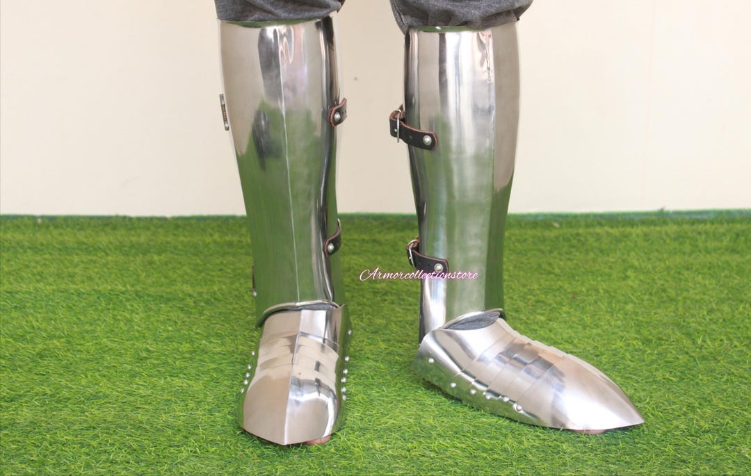 HANDMADE Gothic Steel Greaves With Sabaton Fantasy Costume Reenactment ...