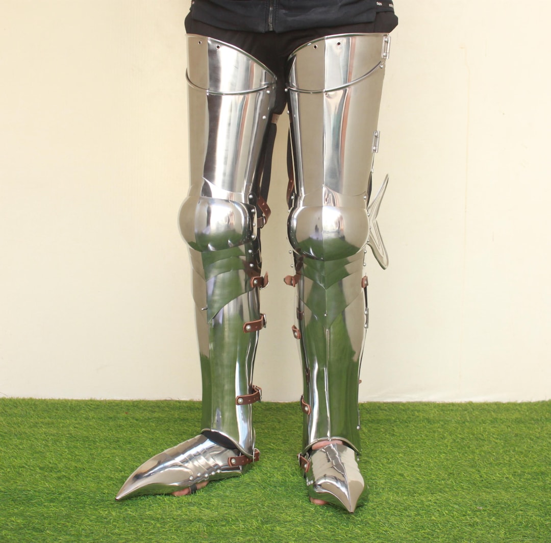 HANDMADE Medieval Full Leg Guard With Sabaton SCA Reenactment - Etsy