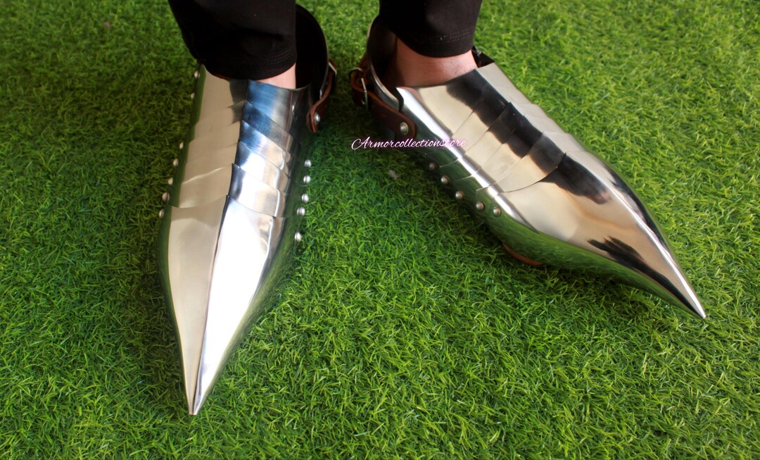 HANDMADE Medieval Steel Knight Pair of Sabaton Foot Armor Reenactment ...