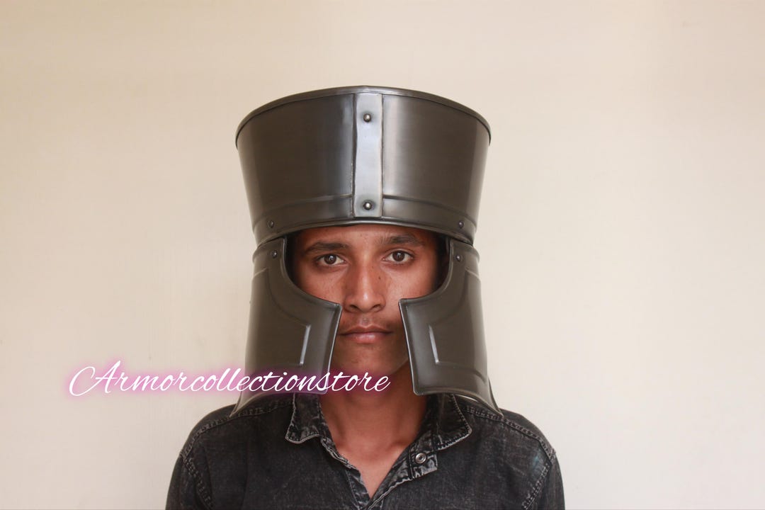 HANDMADE Blackened Helmet Steel Gothic Cheek Guard Armor - Etsy