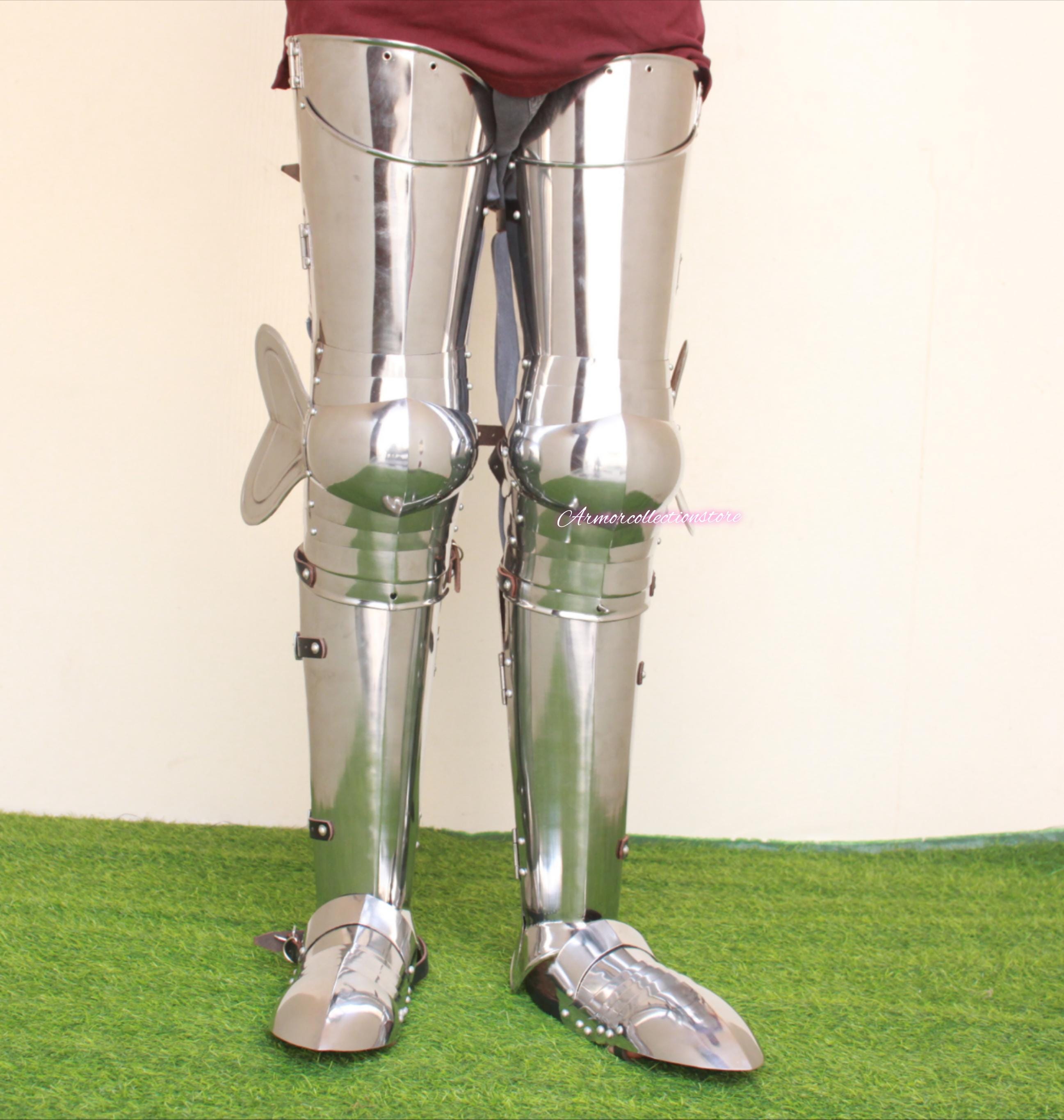 HANDMADE Full Leg Guard With Sabaton Medieval Armor Cosplay LARP Reenactment - Etsy