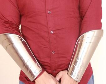 Medieval Battle Warrior Steel Plate Armor Pair of Arm Bracers Set ...