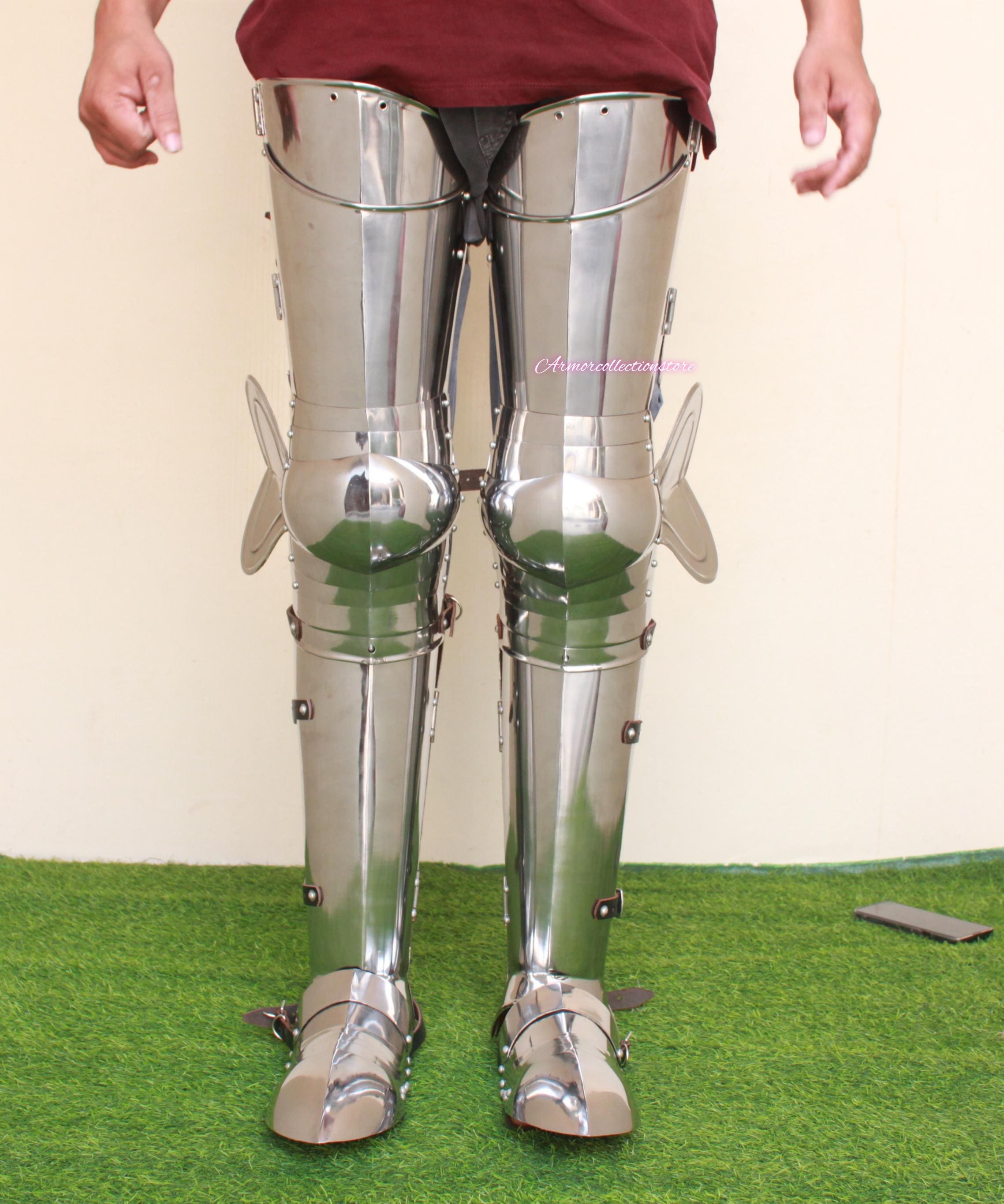 HANDMADE Full Leg Guard With Sabaton Medieval Armor Cosplay LARP Reenactment - Etsy