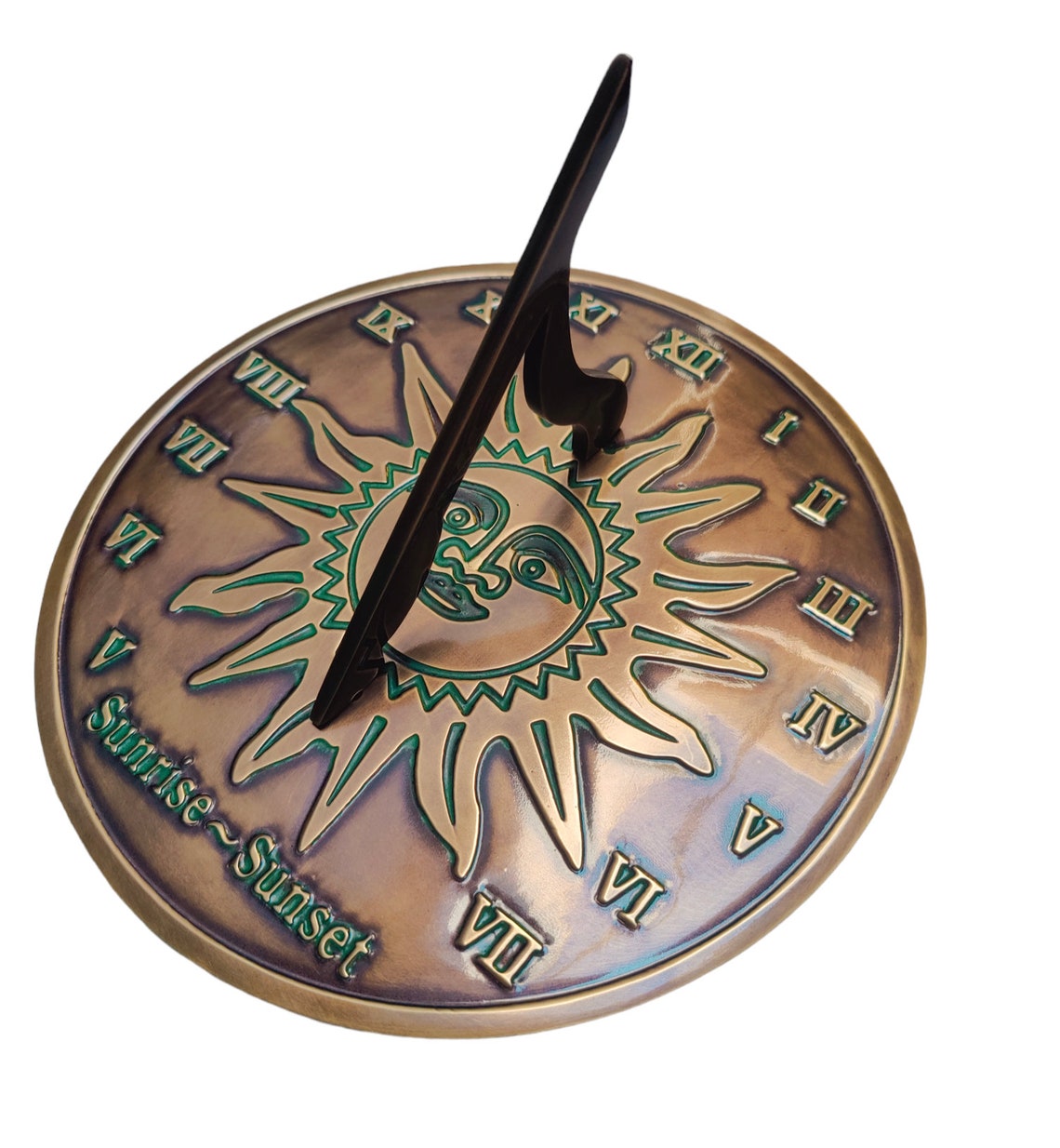 HANDMADE Sunset Sunrise Brass Sundial for Living Room, Garden, Office ...