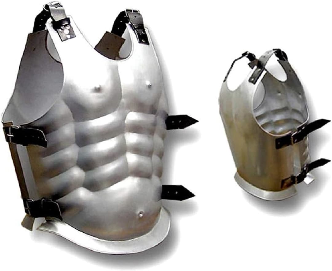 Roman Muscle Medieval Breastplate LARP Armour Costume Silver - Etsy