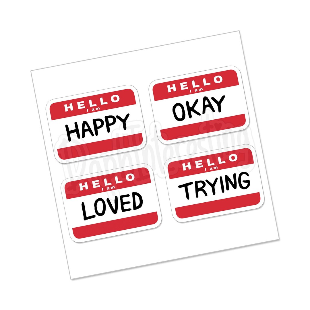 Hello My Name is Stickers, Positive Stickers, Stickers for Journaling ...
