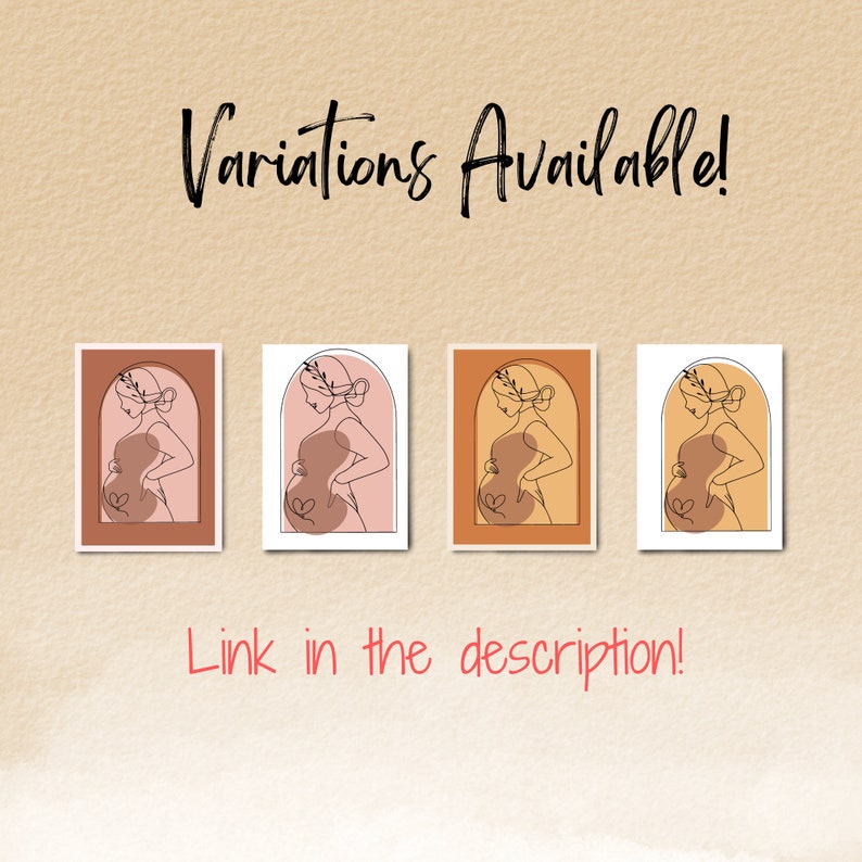 Maternity Digital Printable Card Pregnant Woman Minimalist - Etsy