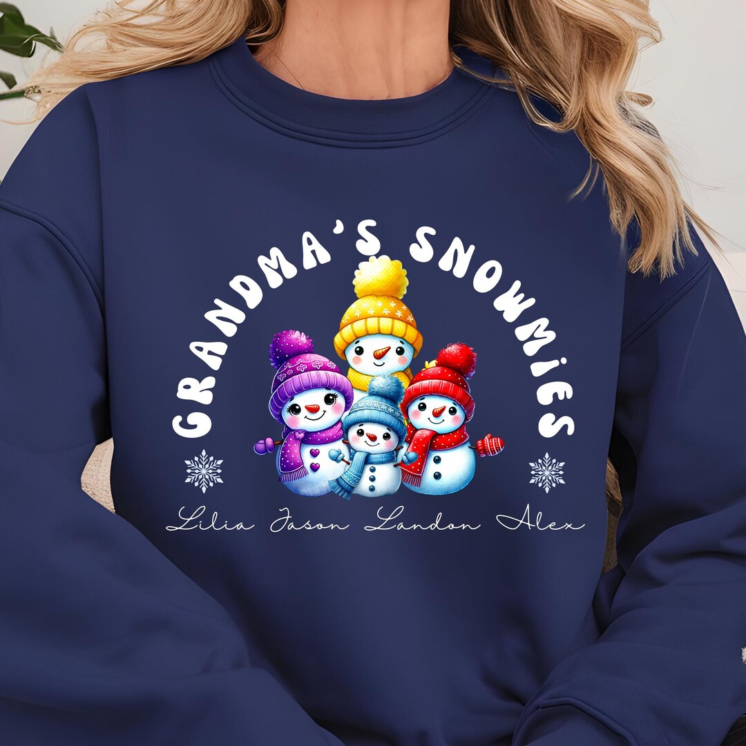 Custom Grandkids Names Christmas Sweatshirt, Matching Grandparent ...