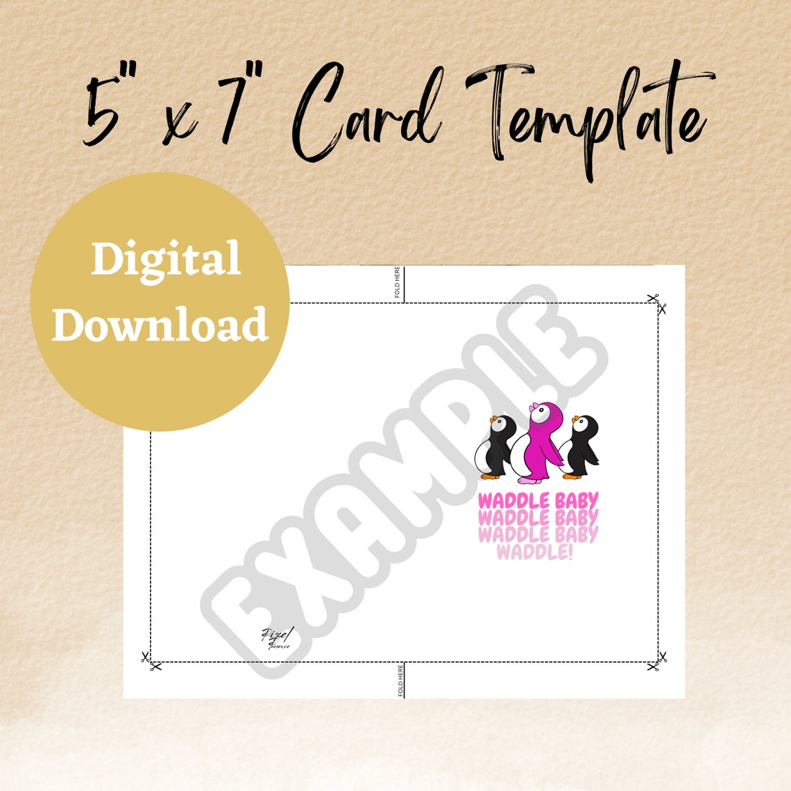 Funny Maternity Printable Card, Pregnant Woman Waddle, Baby Shower, Mom ...