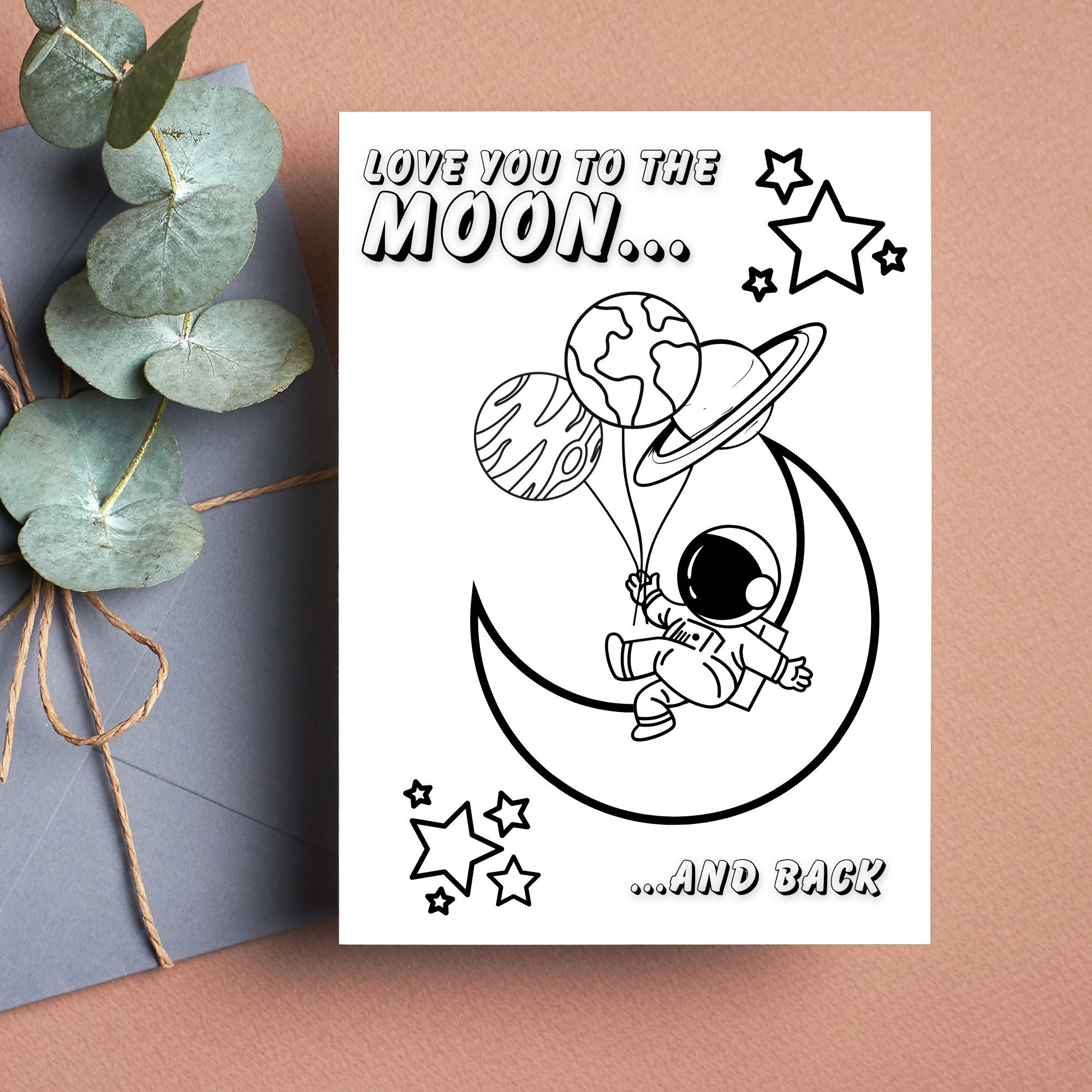 DIY Kids Coloring Cards, Printable Set of 3, Kids Birthday Cards ...