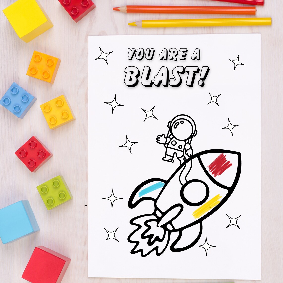 DIY Kids Coloring Cards, Printable Set of 3, Kids Birthday Cards ...