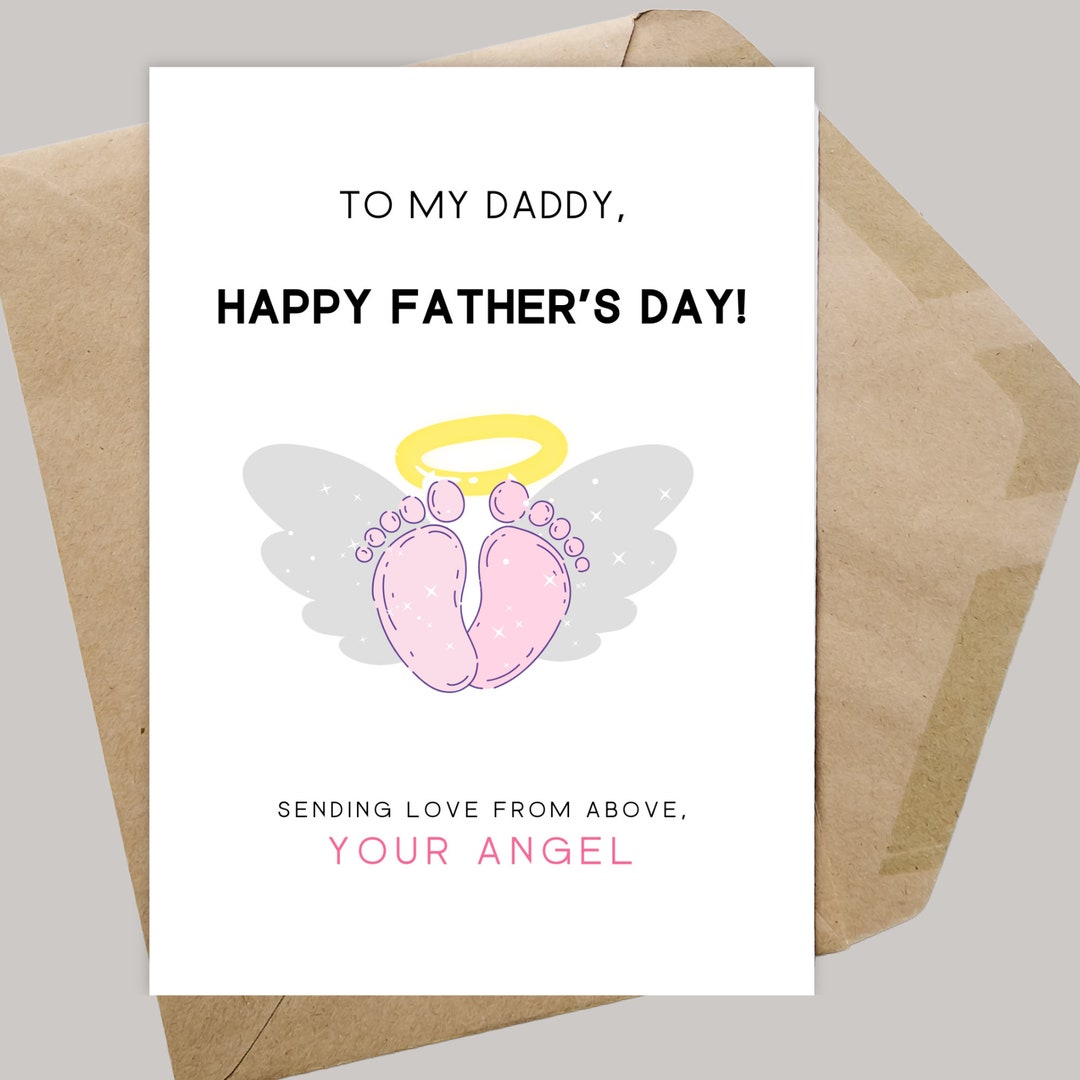 Angel Baby Fathers Day Card From Heaven Printable, Baby Loss Fathers ...