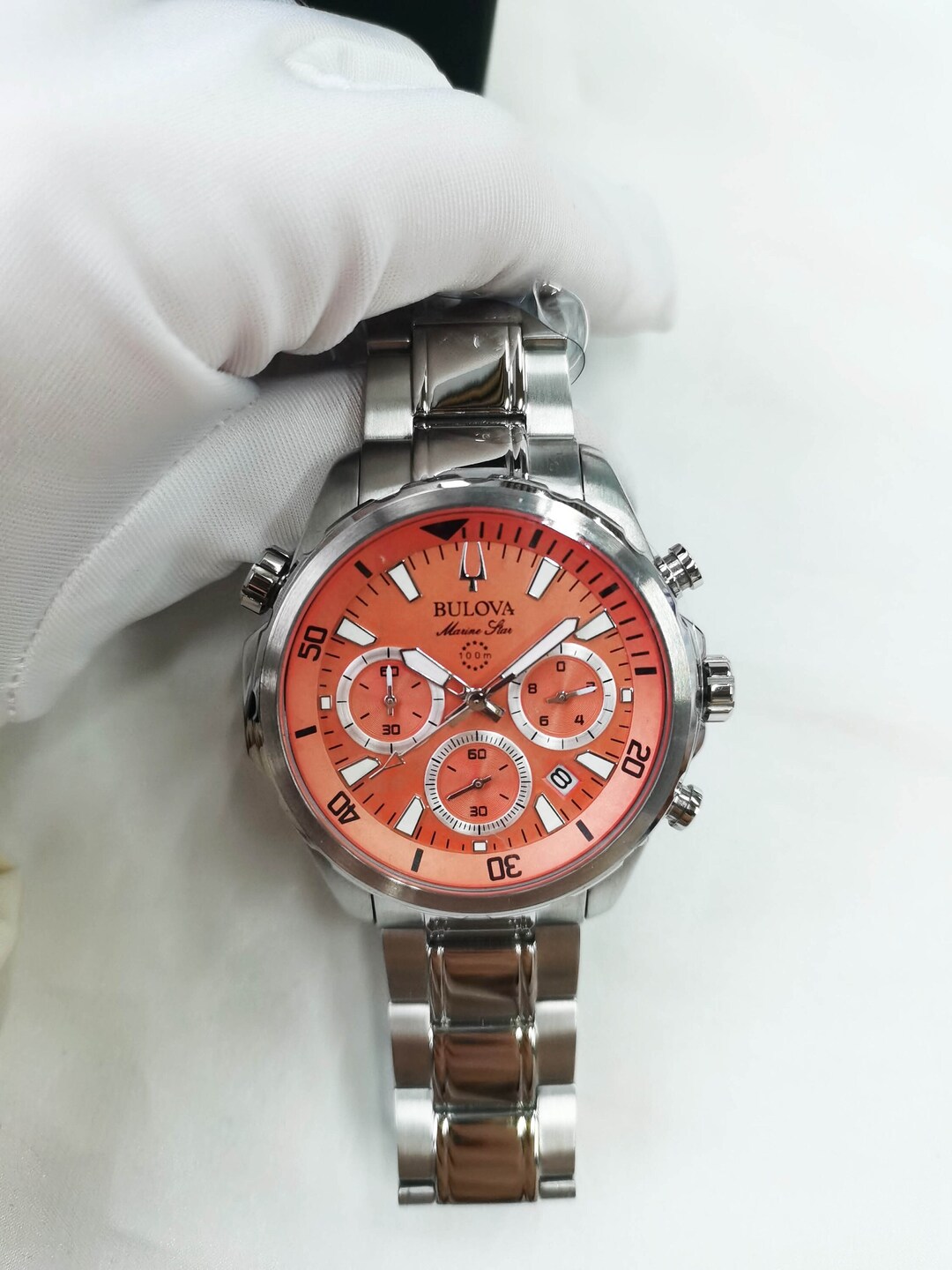 Ocean Star Orange Watch, BULOVA Watch, Men's Watch, Stainless Steel ...