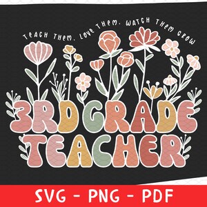 Custom 3rd Grade Teacher Shirt Png, Personalized Teaching Gift, 3rd ...