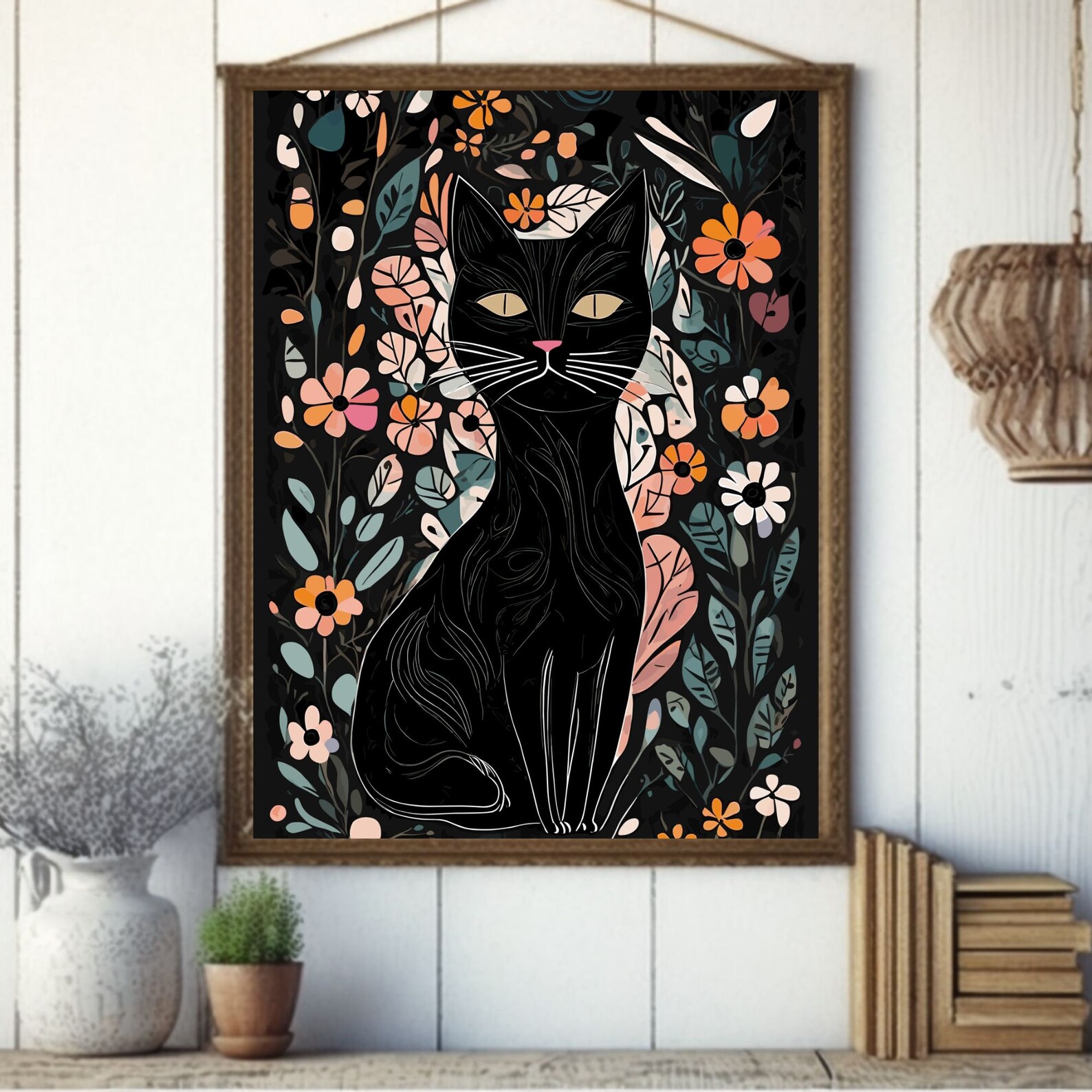 Picasso Cat Picasso Style Abstract Cat Art Dark Cottagecore Print Jewel ...