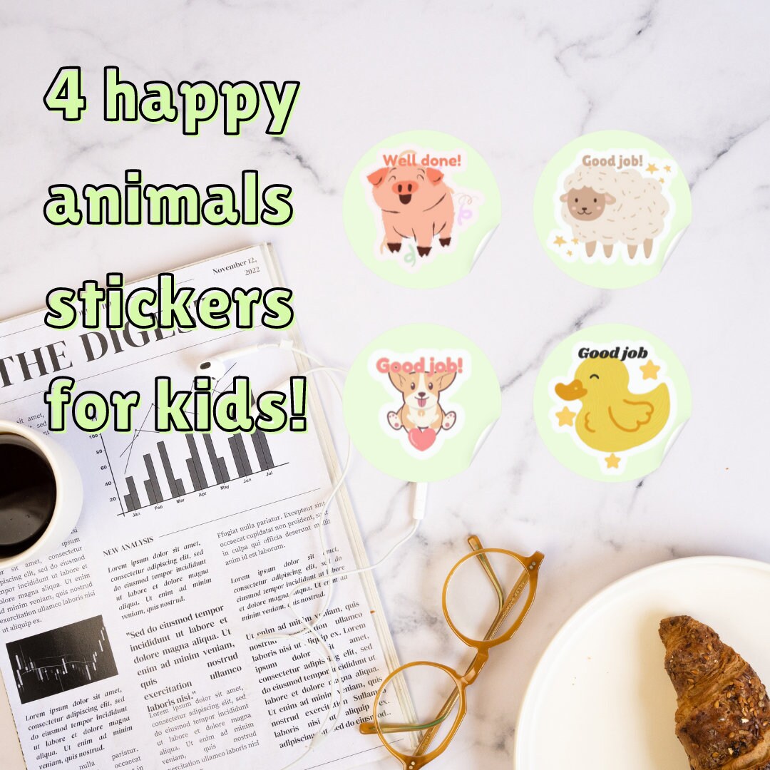 4 Happy Animal Sticker Designs to Sell for Your Business or Give Away ...