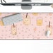 Bubble Milk Tea Desk Mat, Cute Boba Tea Mouse Pad, Dreamy Light Pink ...