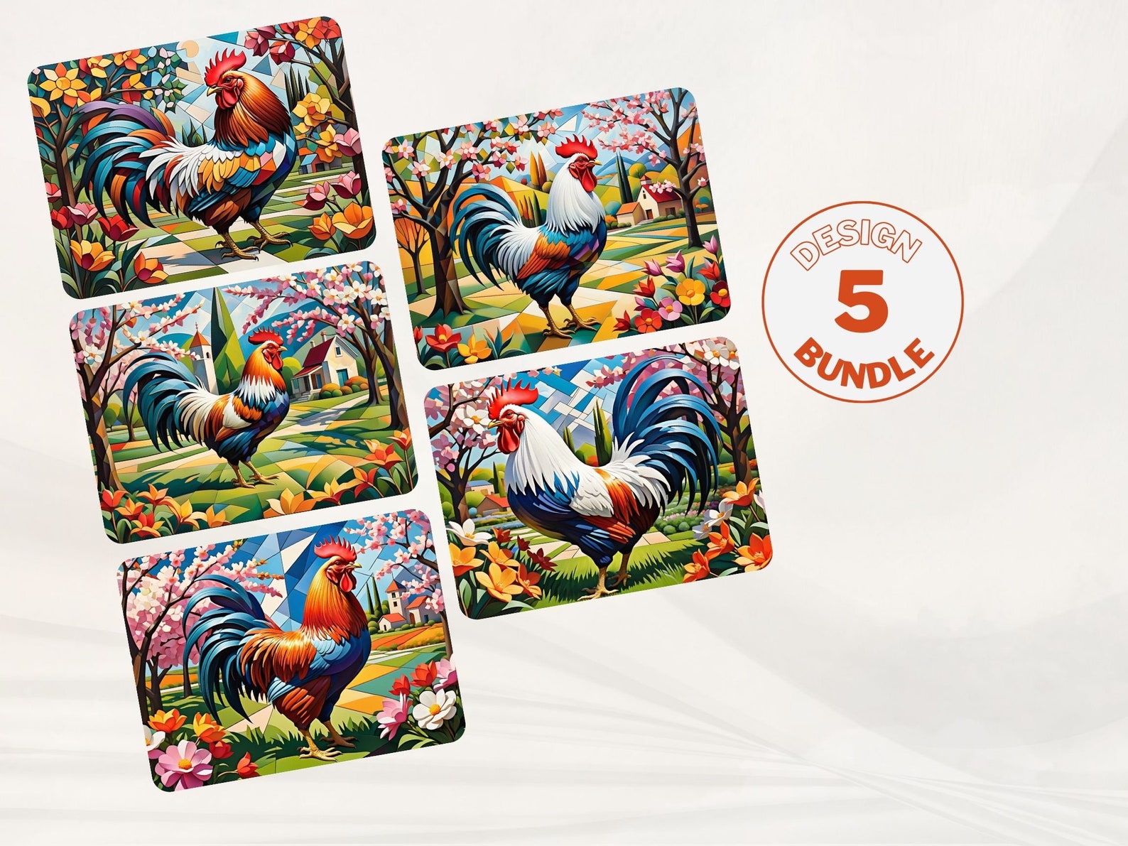 Rooster Cubism, Chicken Png, Farmhouse Decor, Glass Cutting Board ...