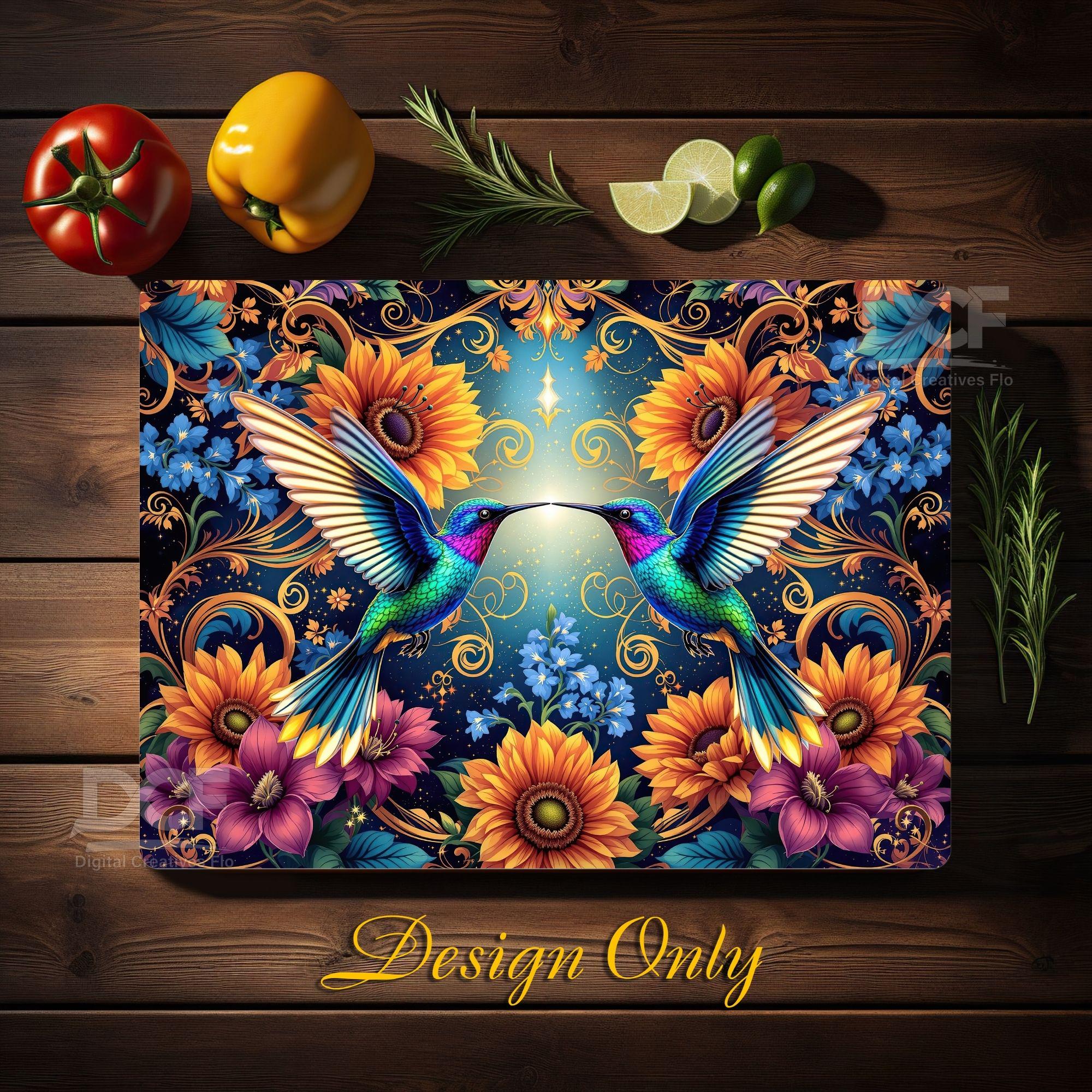 Humming Bird Sublimation Designs, Hummingbird Glass Cutting Board ...