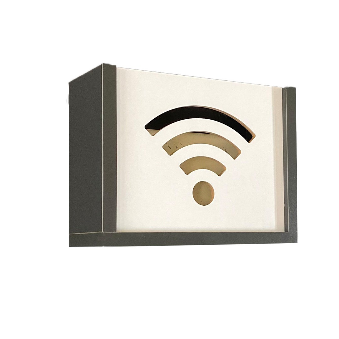 Bangu Wooden Decorative Anthracite Wifi Box, Wifi Router Shelf Storage ...