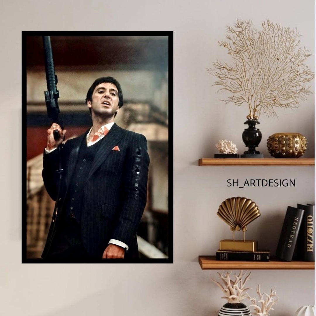 Painting Tony Montana,scarface,al Pacino Scarface Art,world is Yours ...