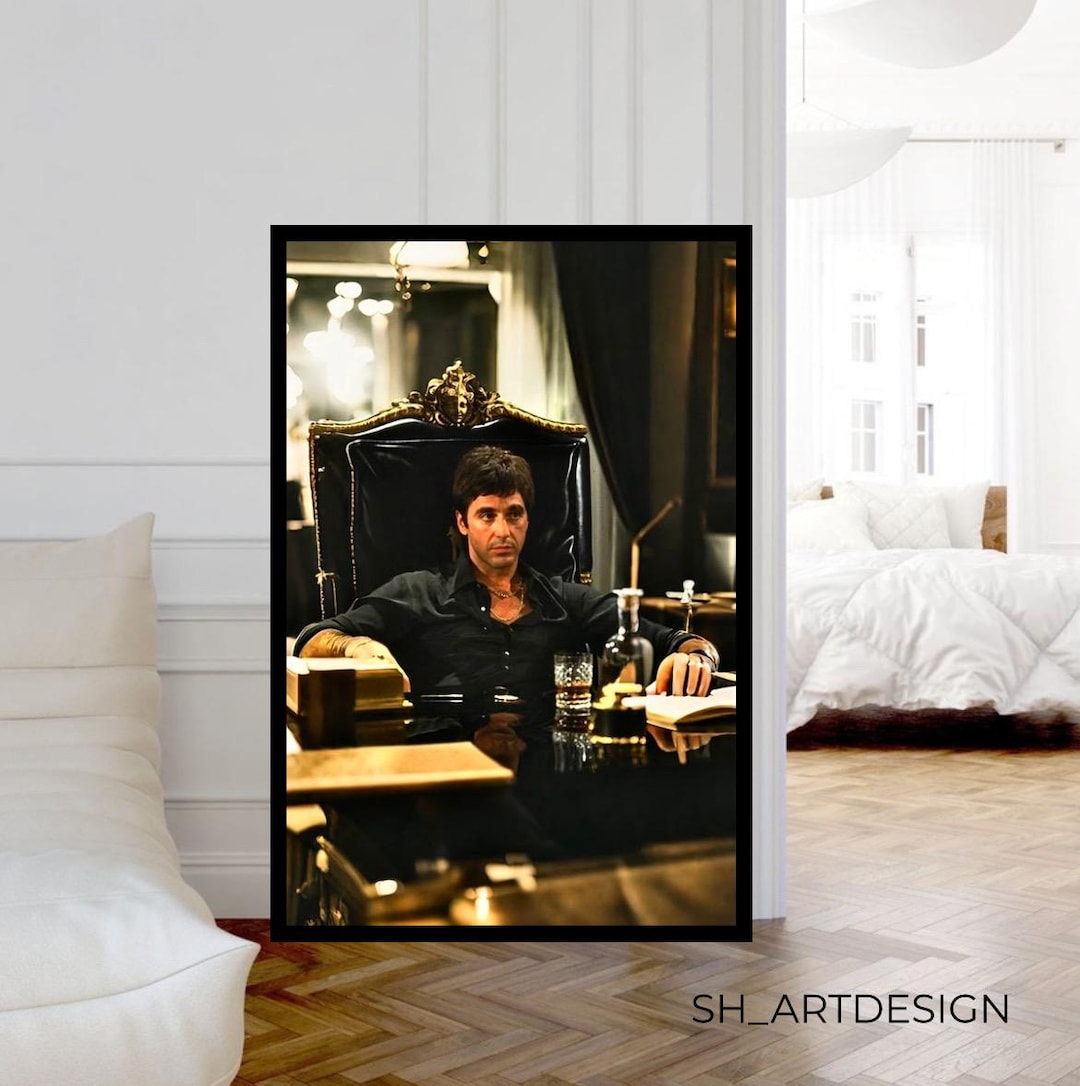 Painting Tony Montana,scarface,al Pacino Scarface Art,world is Yours ...