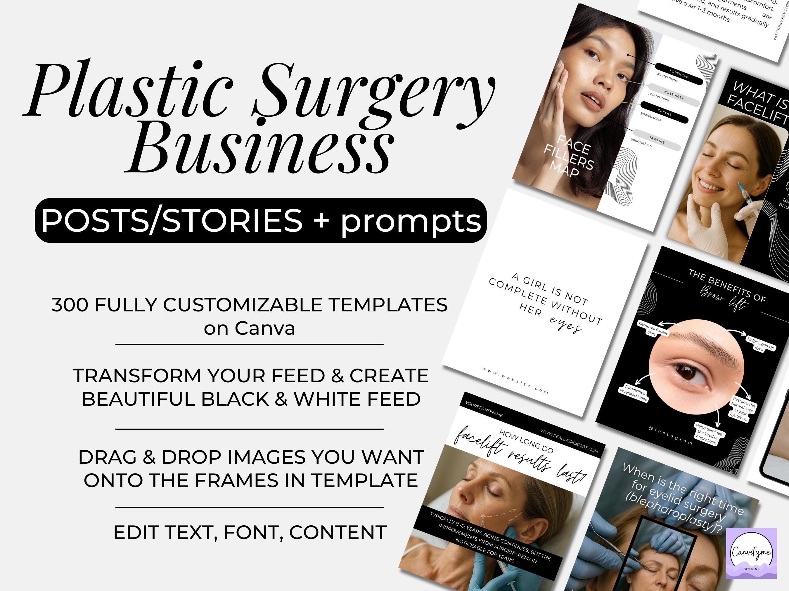 Plastic Surgery Instagram Templates: Black & White Posts, Stories ...