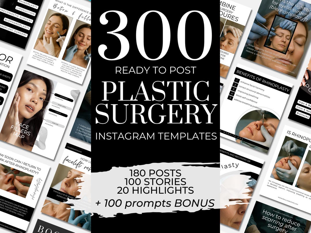 Plastic Surgery Instagram Templates: Black & White Posts, Stories ...