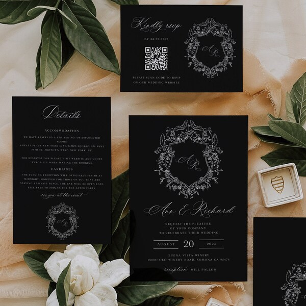 Qr Code Wedding Invitation - Etsy