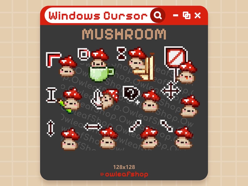 Animated Mouse Cursor Pack, WINDOWS, Cute MUSHROOM | Kawaii - Desktop ...