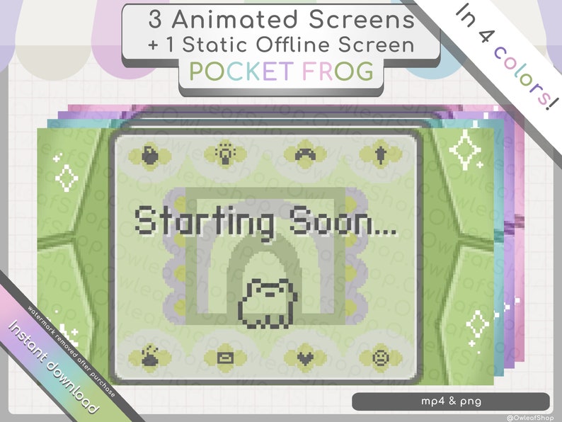 Animated Screens for Twitch, Start, Brb, End, Offline, POCKET FROG | in ...