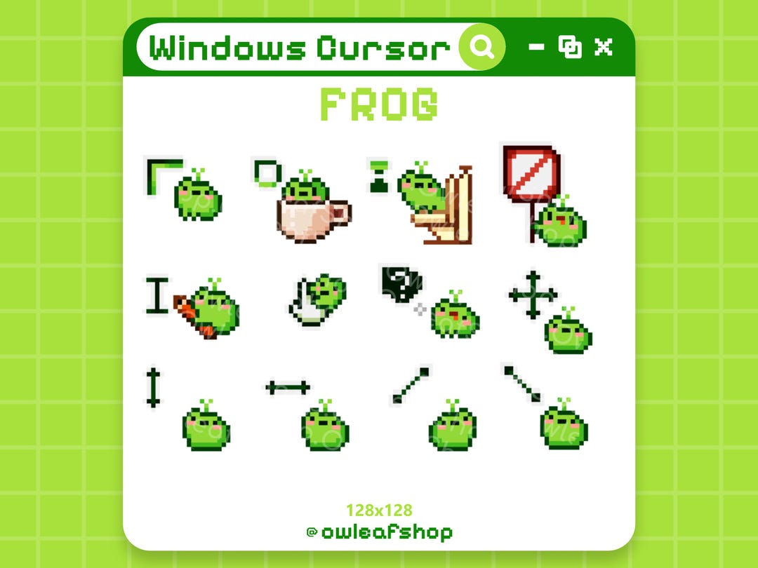 Animated Mouse Cursor Pack, WINDOWS, Cute Little FROG | Kawaii ...