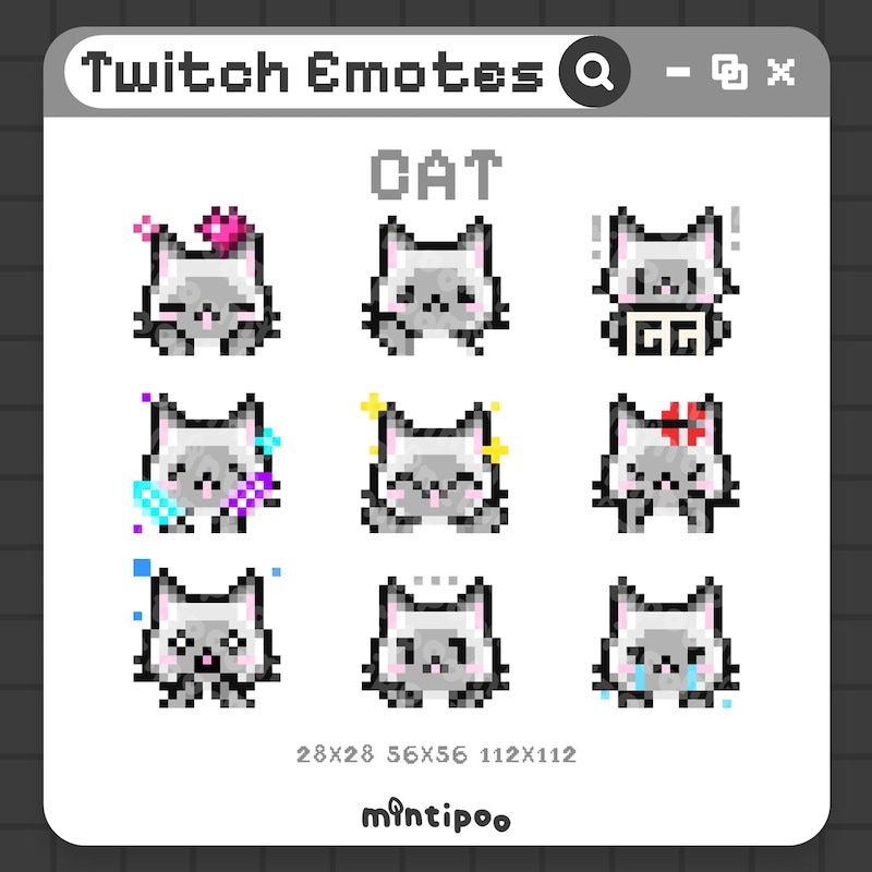 Pixel Art Cat Sticker - Etsy UK