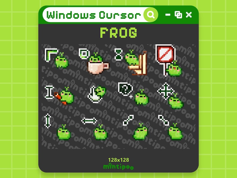 12 Animated Frog Mouse Cursors Windows in Pixel Art - Etsy