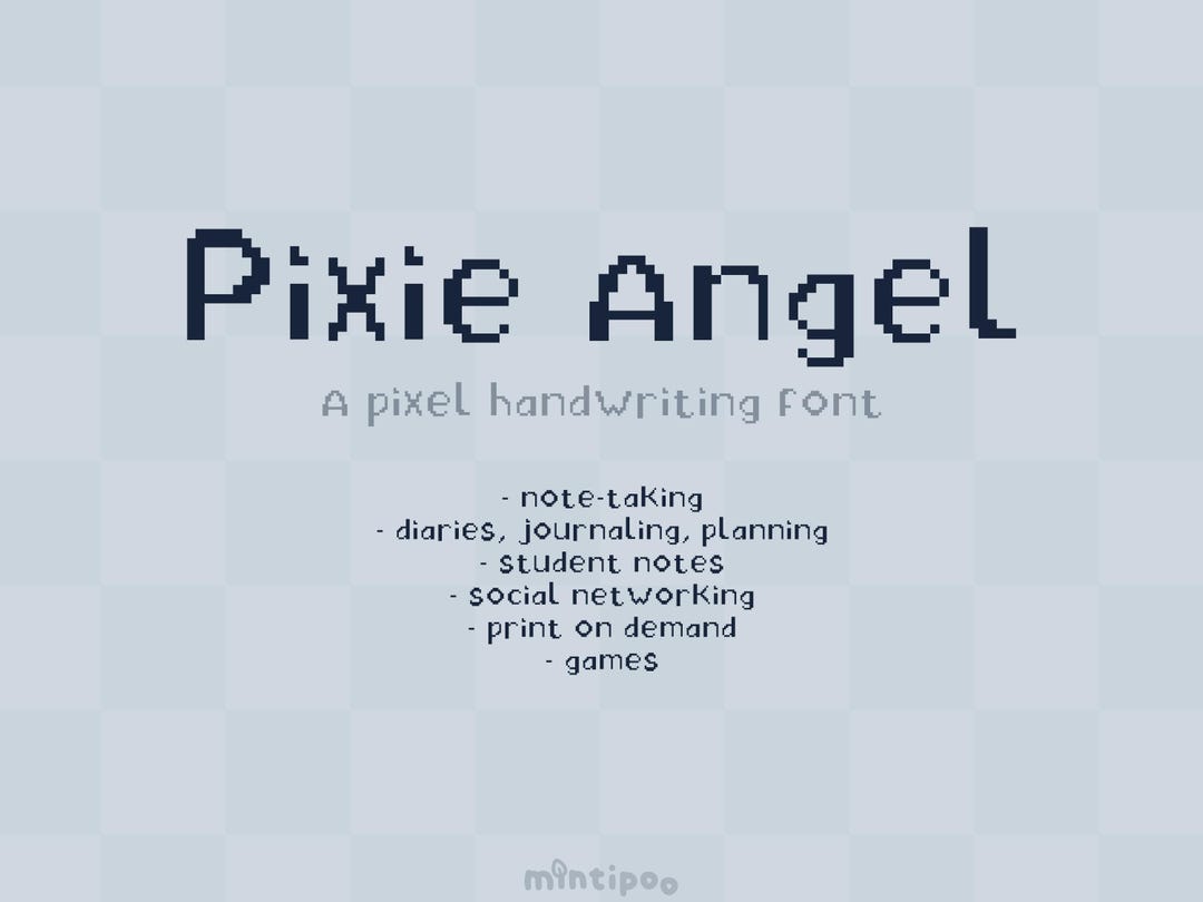 Pixel Font, Handwritten Retro Style PIXIE ANGEL FONT - Etsy