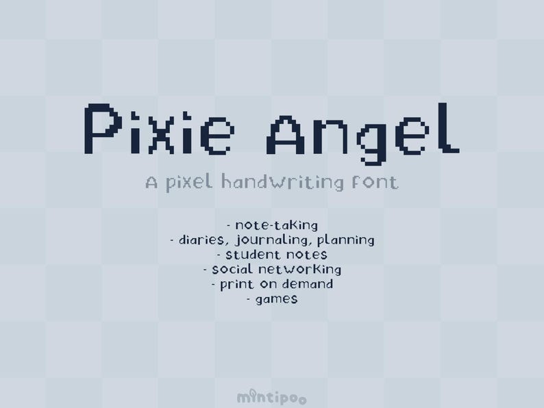 Pixel Font, Handwritten Retro Style PIXIE ANGEL FONT - Etsy