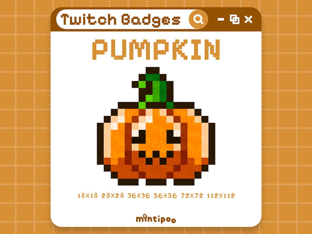 Pumpkin Channel Point Icon in Pixel Art for Twitch - Etsy