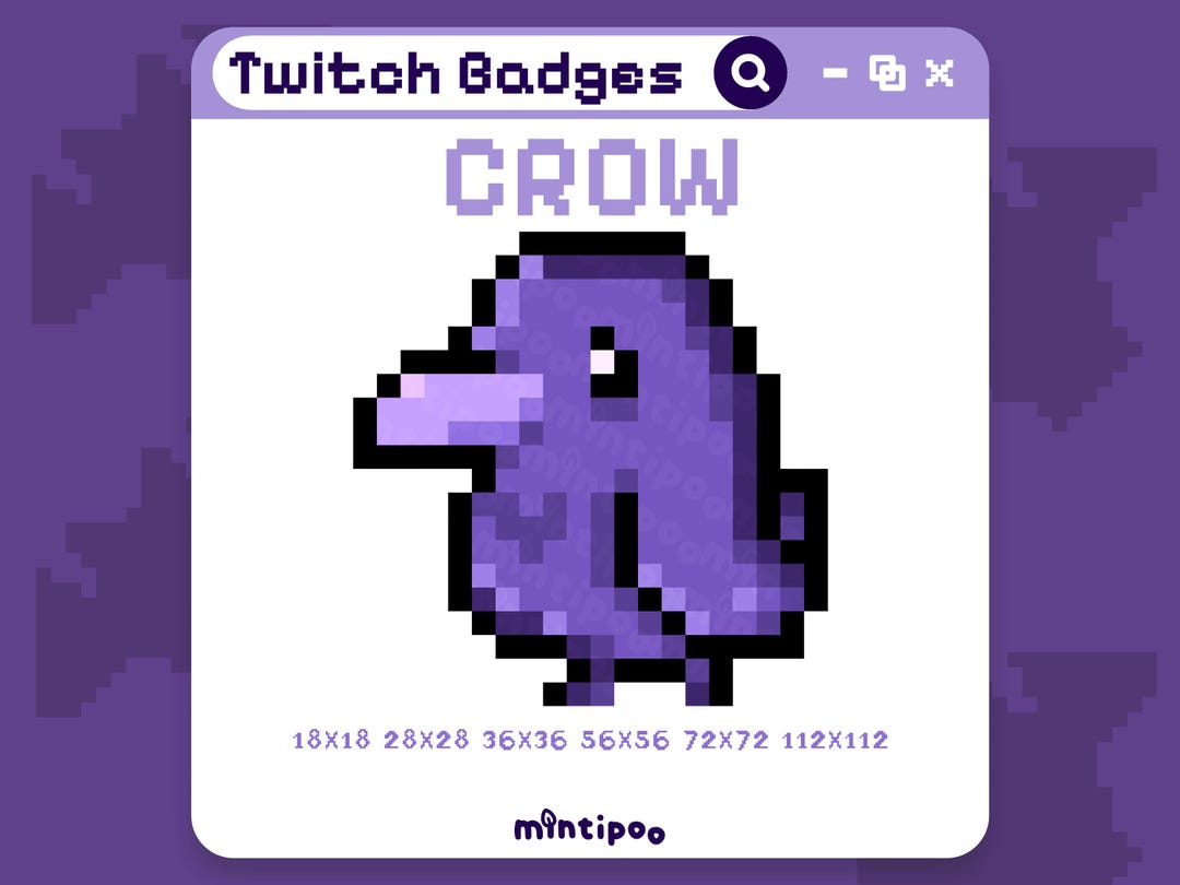 Crow Channel Point Icon in Pixel Art for Twitch - Etsy