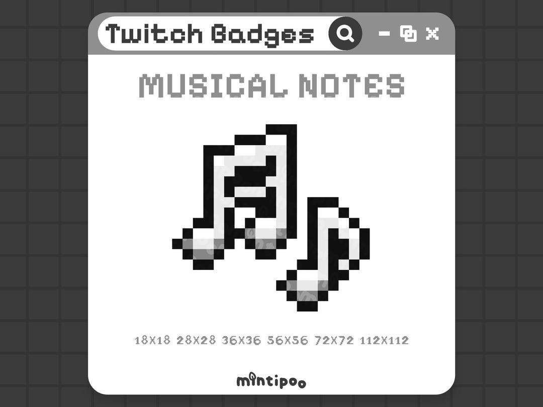Musical Notes Channel Point Icon in Pixel Art for Twitch - Etsy
