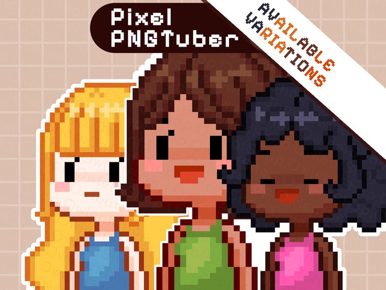 Pngtuber Pixel Veadotube Mini, Customizable PIXELTUBER COLOR & HAIR ...