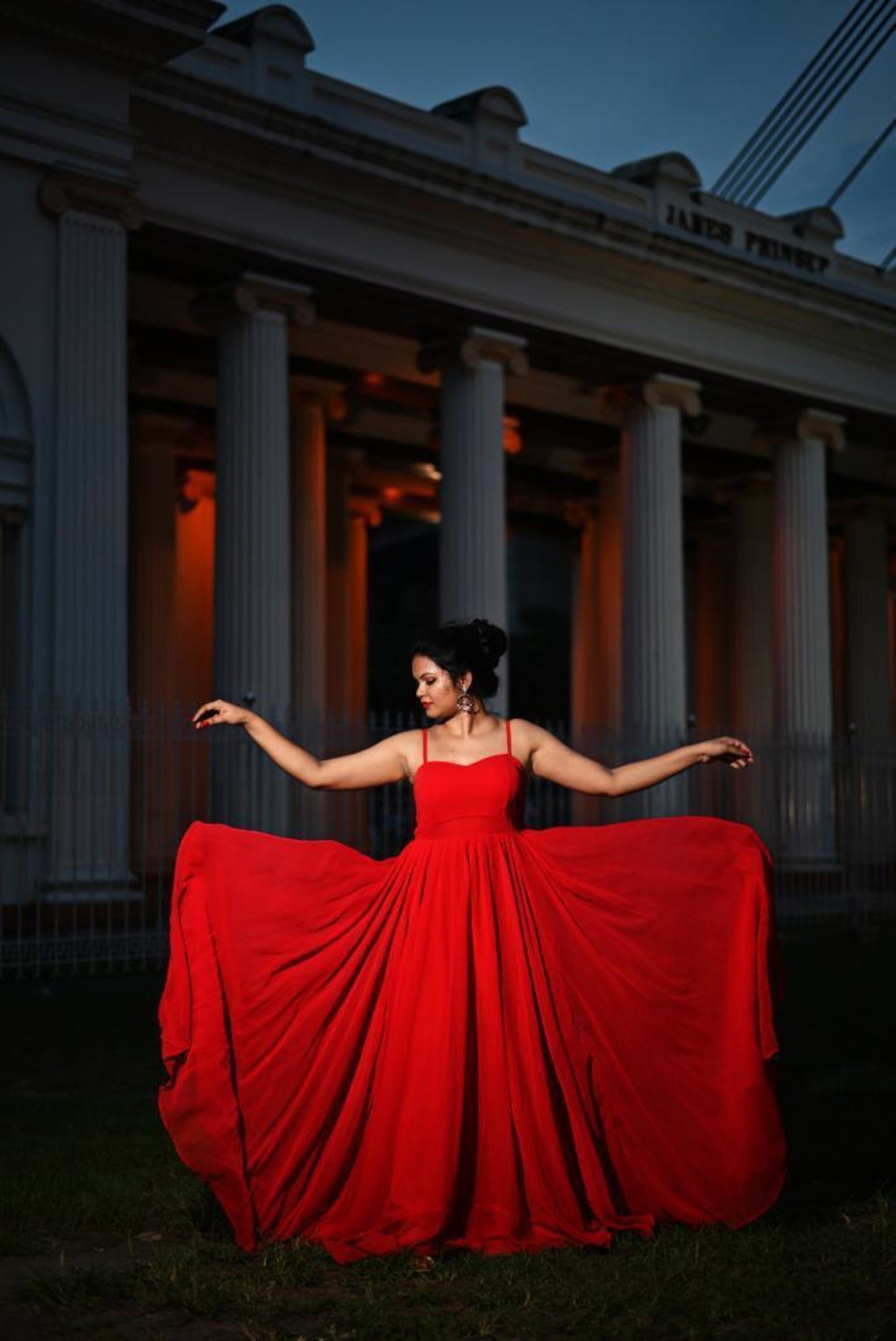 Wedding Reception Flared Gown | Photoshoot Flowy Gown | Flying Dress ...