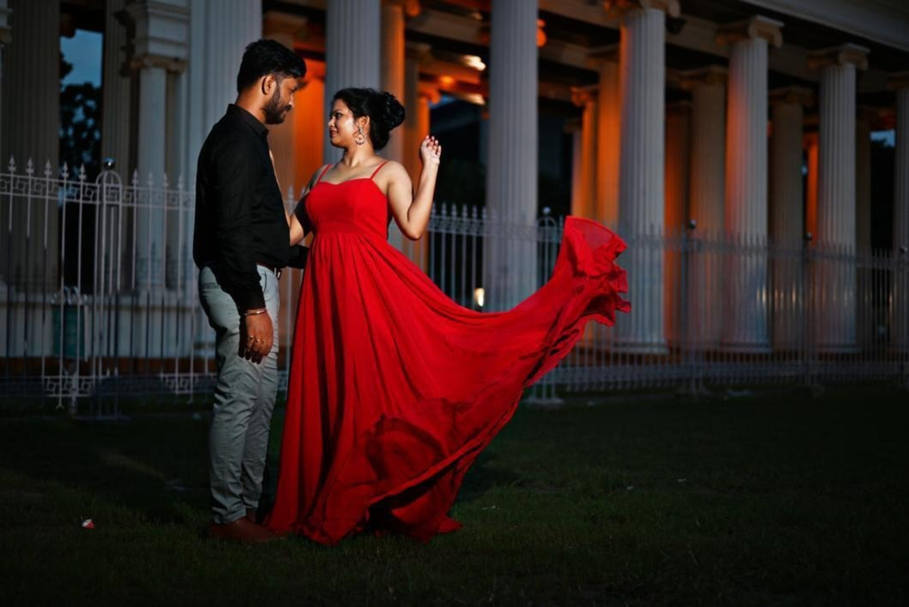 Wedding Reception Flared Gown | Photoshoot Flowy Gown | Flying Dress ...