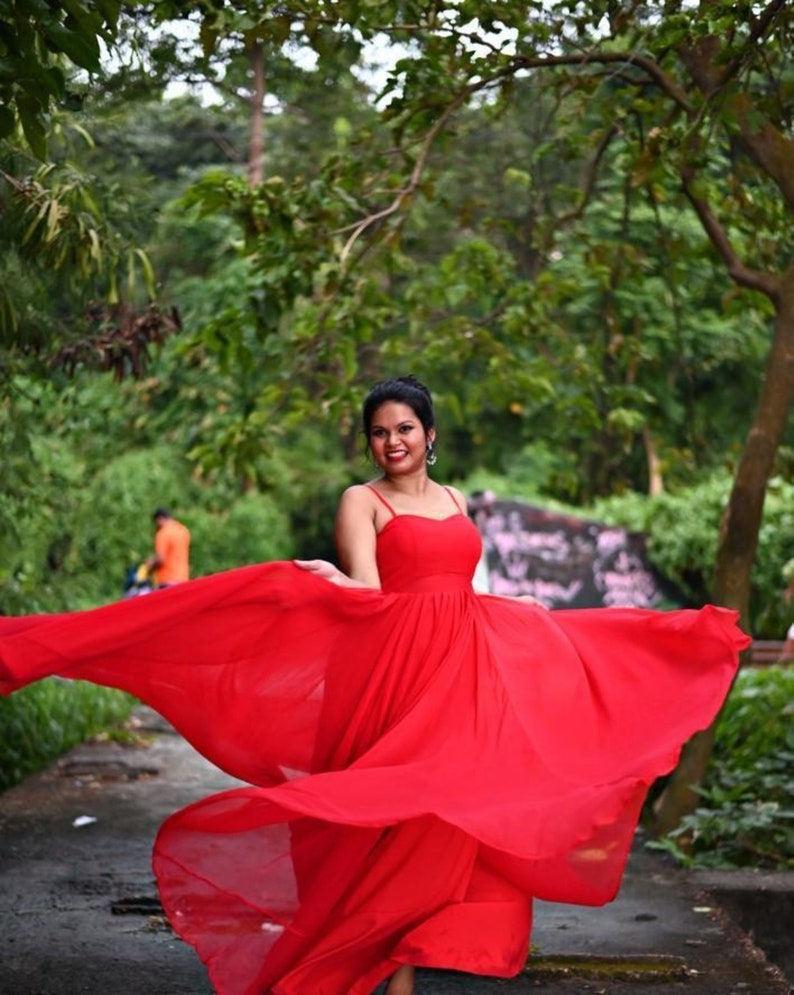 Wedding Reception Flared Gown Photoshoot Flowy Gown Flying Dress for ...