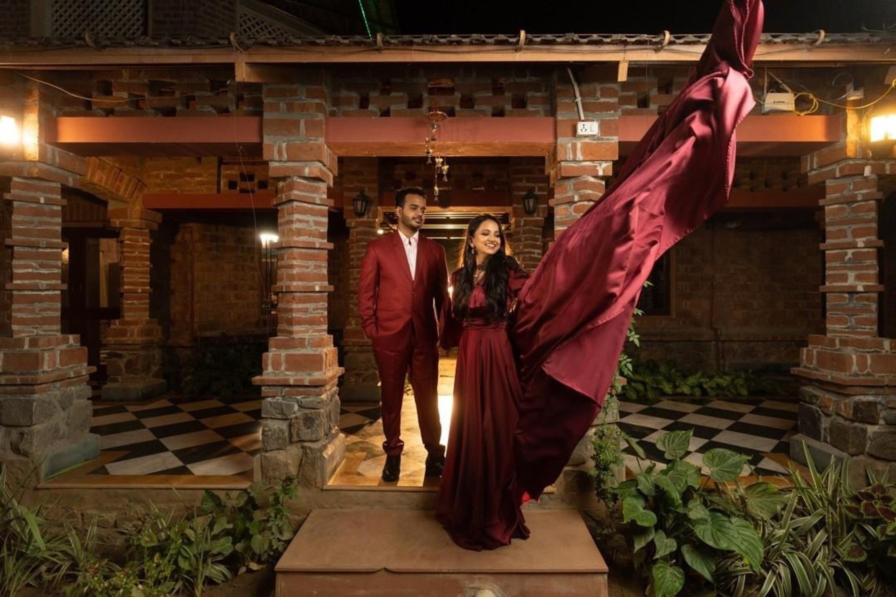 Flying Satin Long Sleeves Train Gown Flowy Long Train Satin Dress ...