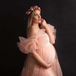 TULLE MATERNITY ROBE for Maternity Photo Shoot, Mother to Be Gown for ...