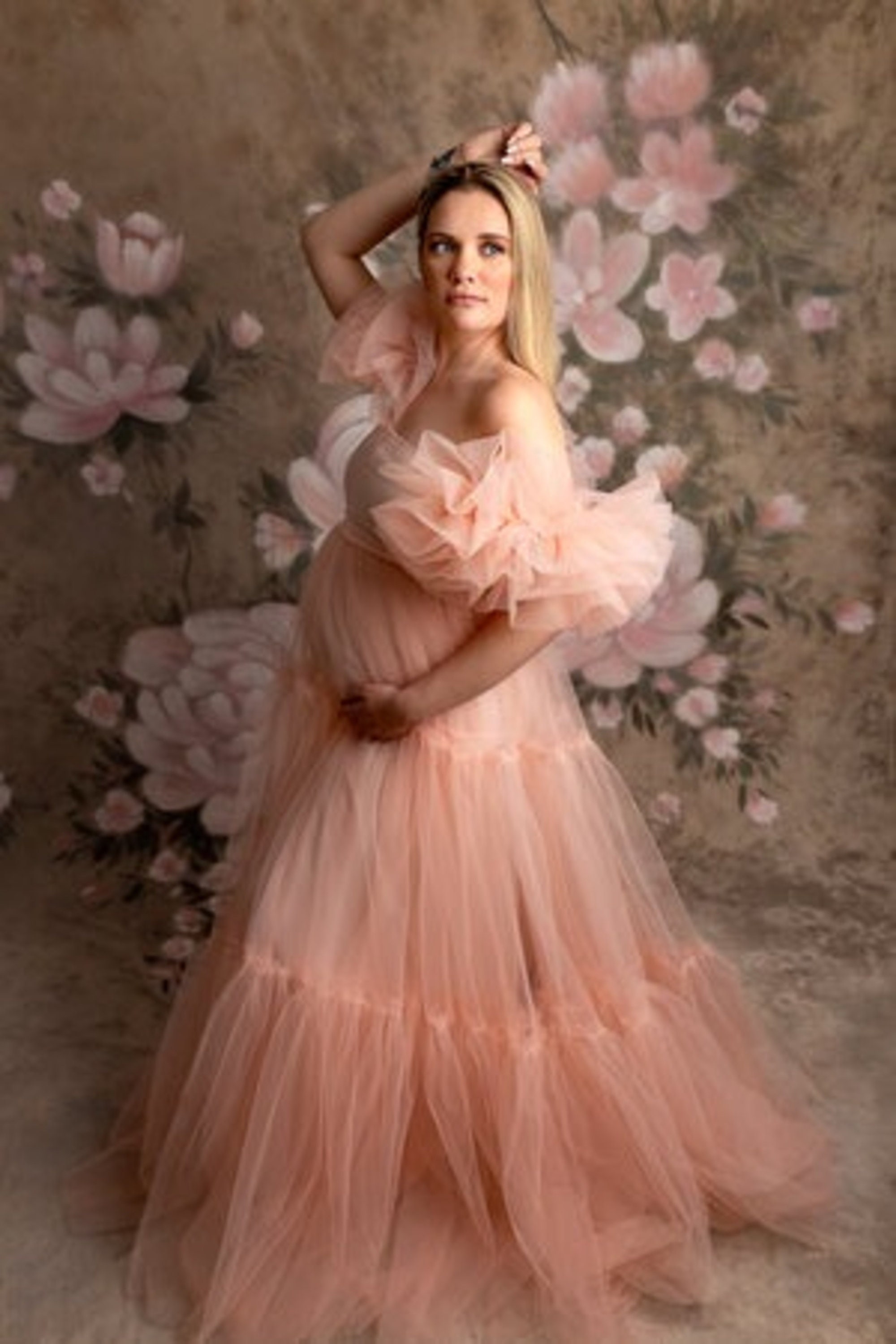 TULLE MATERNITY ROBE for Maternity Photo Shoot, Mother to Be Gown for ...