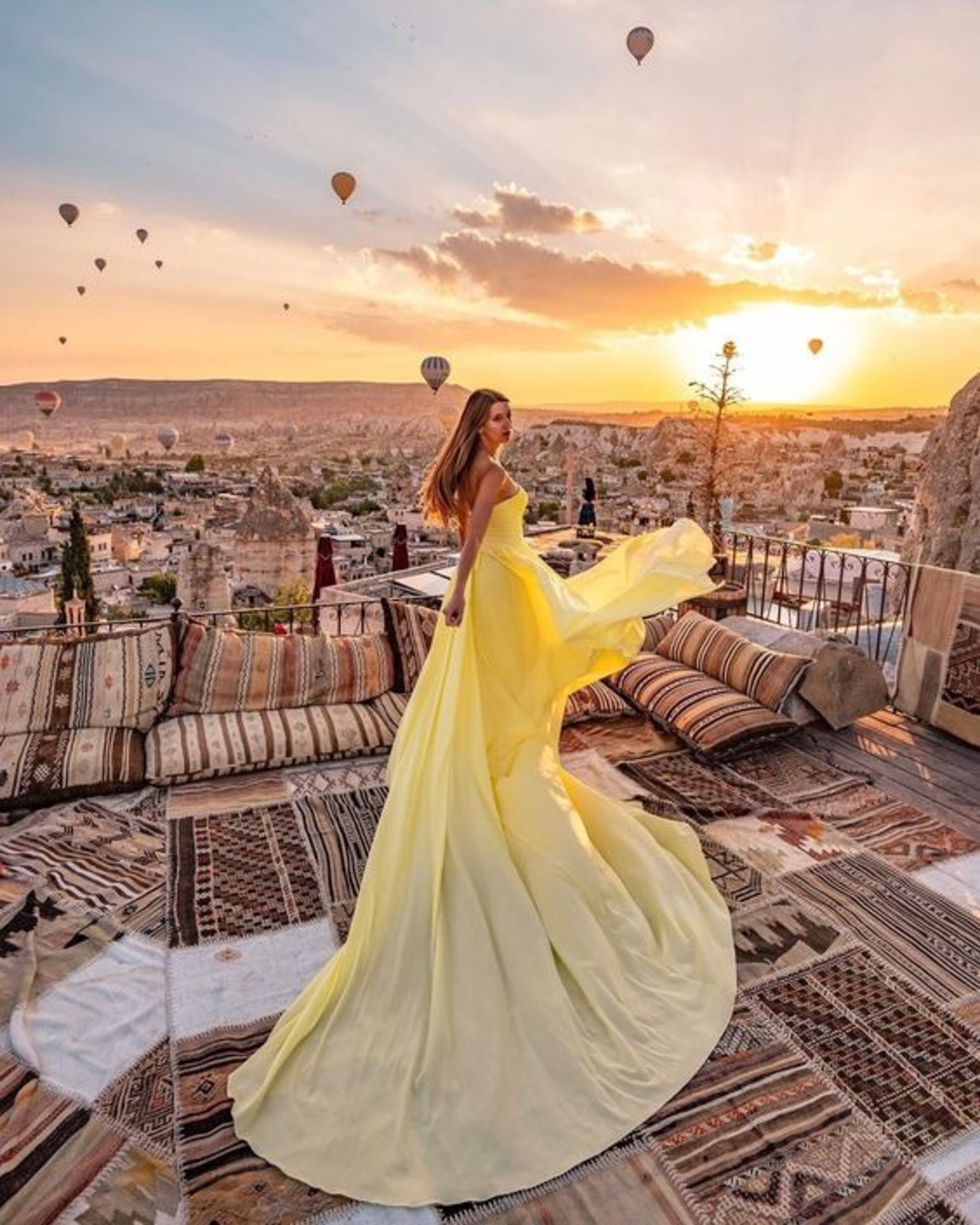 Corset Tube Long Flying Dress Photo Shoot Yellow Dress Flowy Chiffon ...